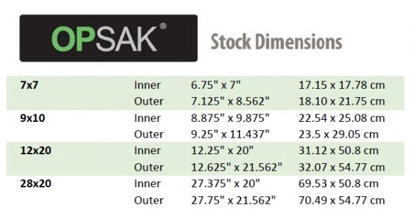 OPSAK-Dimensions-Table – Loksak